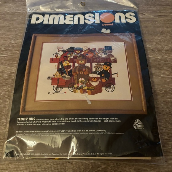Dimensions | Art | 986 Dimensions Kit Crewel Kit Teddy Bus Teddy Bears ...